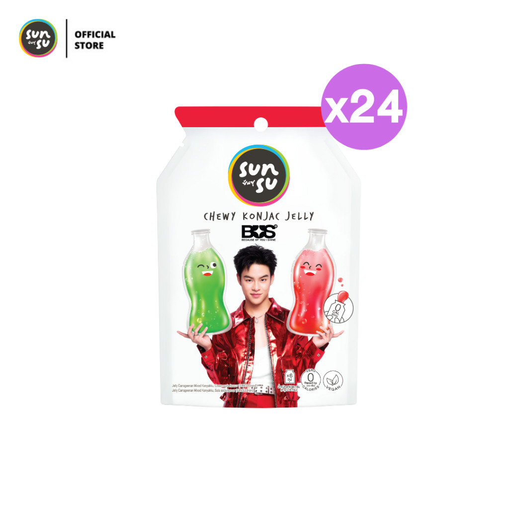 (แพ็ก 24) Sunsu ซันซุ เยลลี่ผสมบุก 0 แคล กลิ่นครีมโซดาและสละโซดา | Shopee Thailand
