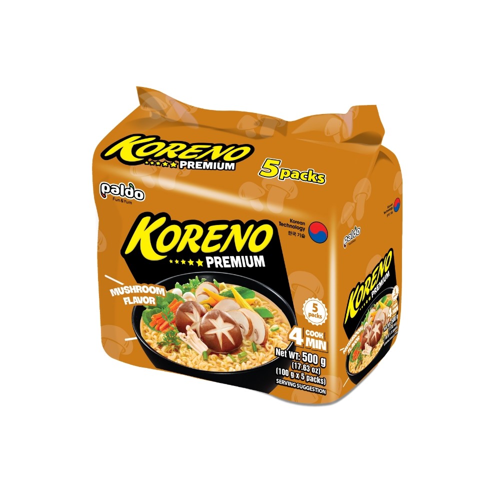 💌 โคเรโน บะหมี่รสเห็ด 100 กรัม แพ็ค 5 🔮 KORENO MUSHROOM NOODLE 100G ...