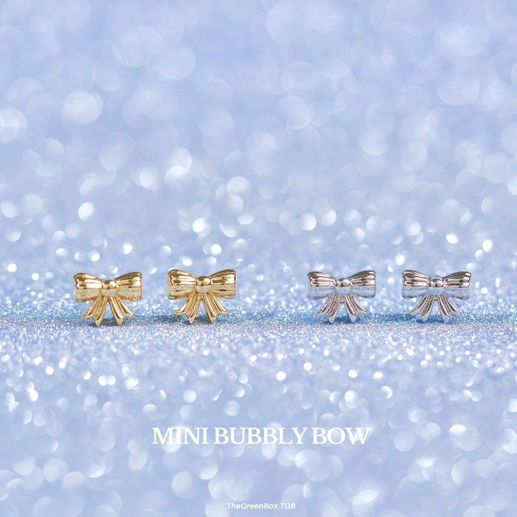 [New Collection] ต่างหู Mini Bubbly Bow ก้านเงินแท้ S925 - The Green ...