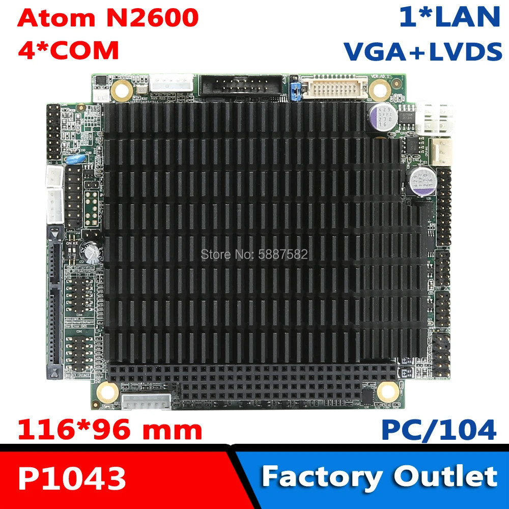 เมนบอร์ด 2G ddr3 Atom N2600 DC12V PC/104 แบบไม่มีพัดลม พร้อม 4* GPIO ...