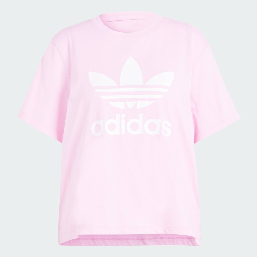 adidas Lifestyle Adicolor Trefoil Boxy Tee Women Pink IN2492 | Shopee ...