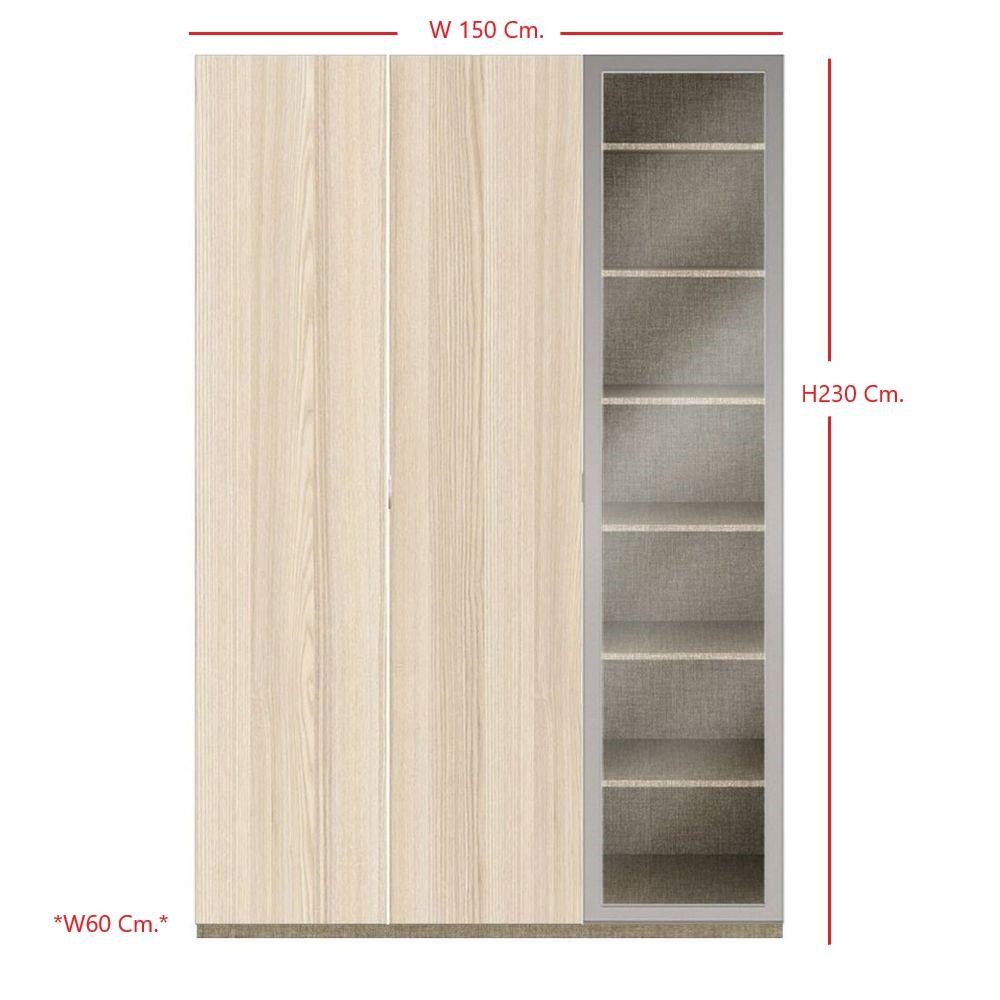ตู้เสื้อผ้า 3 บานเปิด SB BUILT IN WARDROBE PLUS 59059545 150 ซม. สีไม้ ...