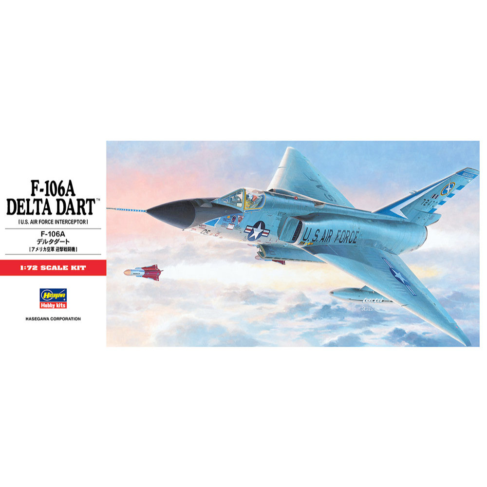 Hasegawa C11, F-106A Delta Dart, 1/72, Aircraft Unassembled Plastic ...