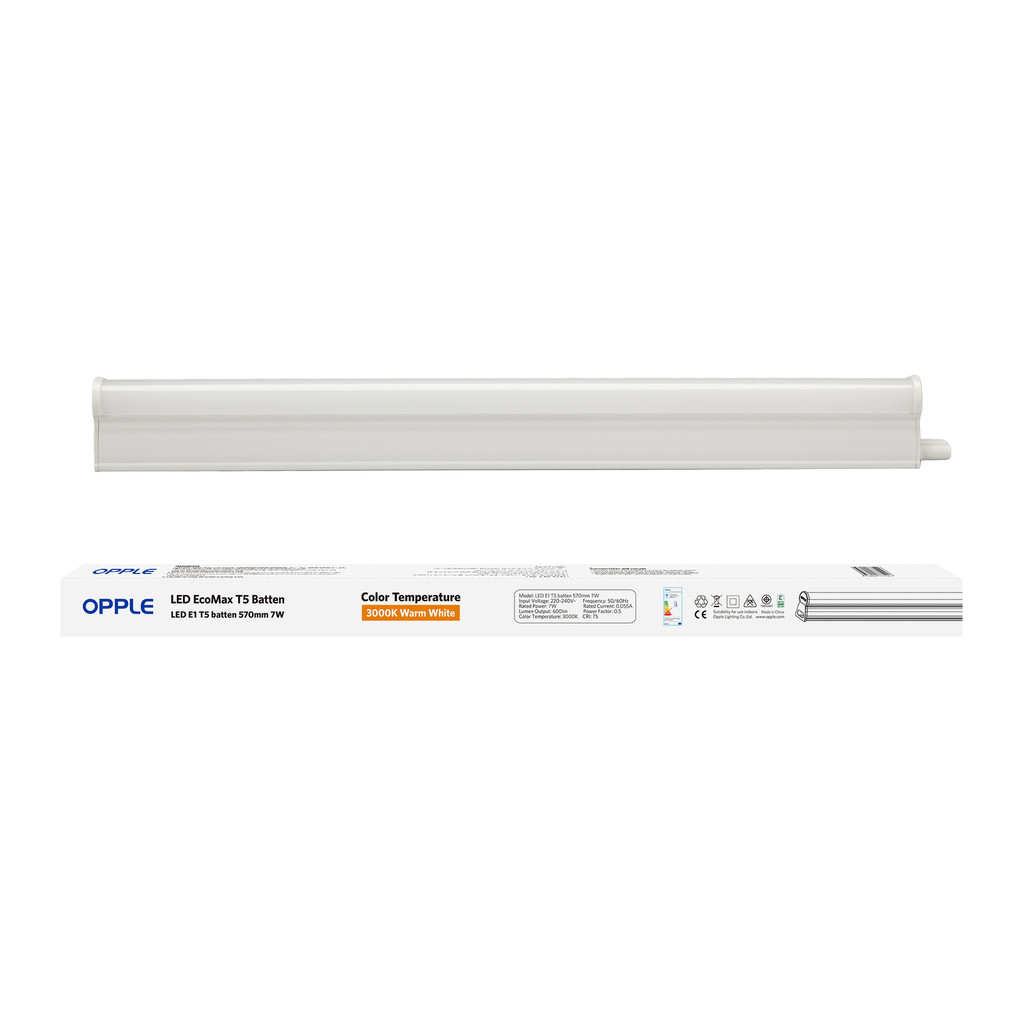 OPPLE ชุดราง LED T5 7W Warm White รุ่น E1T5batten570m7WWW | Shopee Thailand