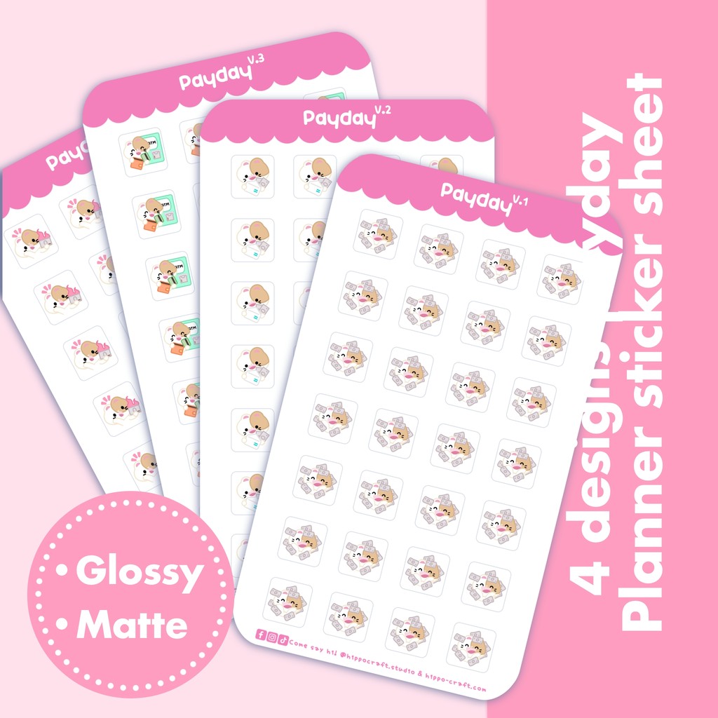 4 แบบ Payday | Planner sticker sheet วันเงินเดือนออก แพลนเนอร์ ...