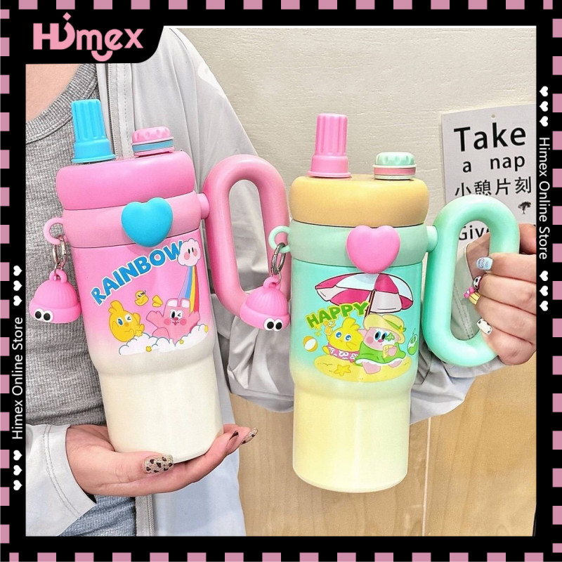 Himex แก้วเยติ พร้อมที่จับ 850 มล กระติกน้ำร้อนลายการ์ตูน แก้วเก็บความเย็น เก็บความเย็นได้นาน 12 ...