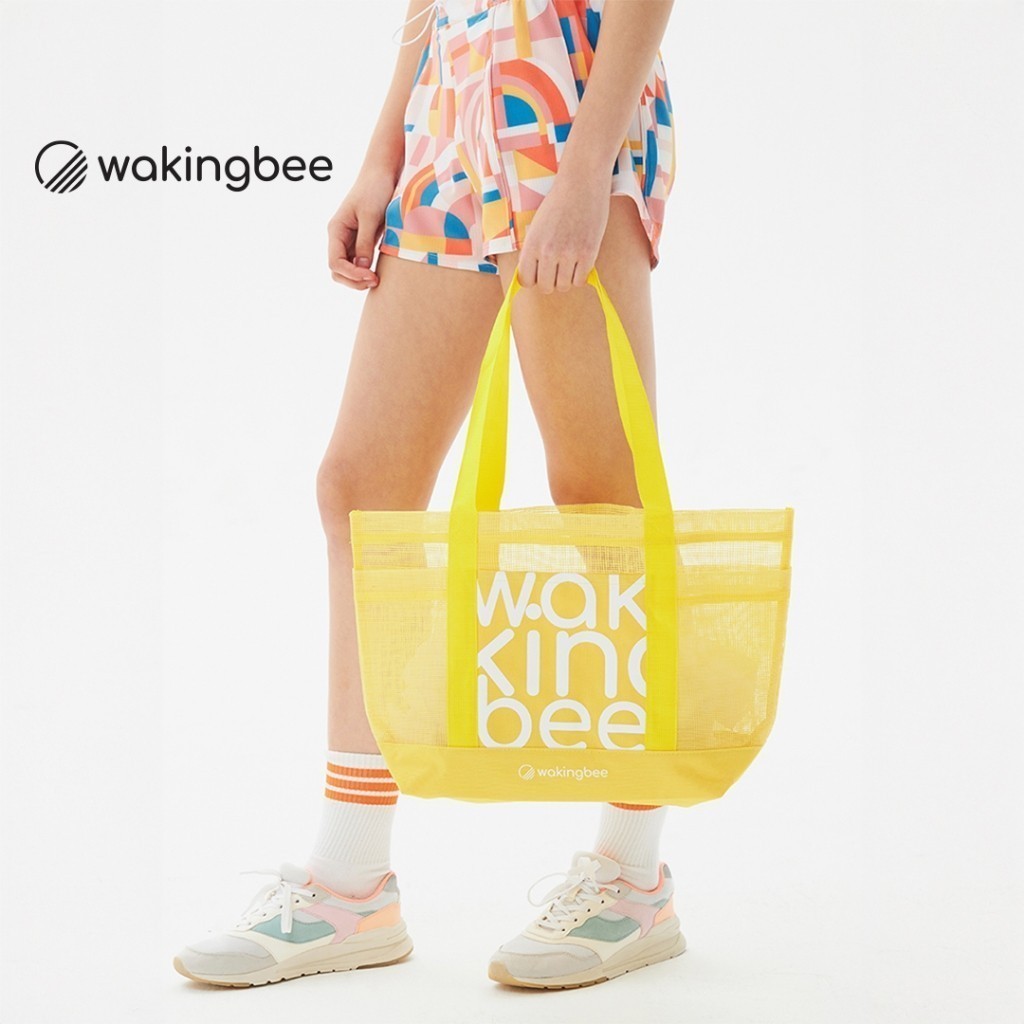 Wakingbee All-Around Tote (Yellow) กระเป๋าผ้า ไปยิม ไปทะเล ไปช้อปปิ้ง ใบใหญ่ ช่องใส่ของเยอะ ทรง ...