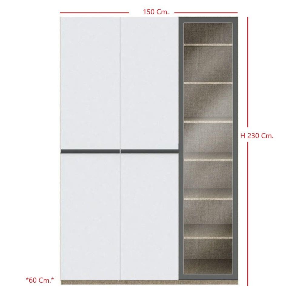 ตู้เสื้อผ้า 3 บานเปิด SB BUILT IN WARDROBE PLUS 59059543 150 ซม. สีขาว ...