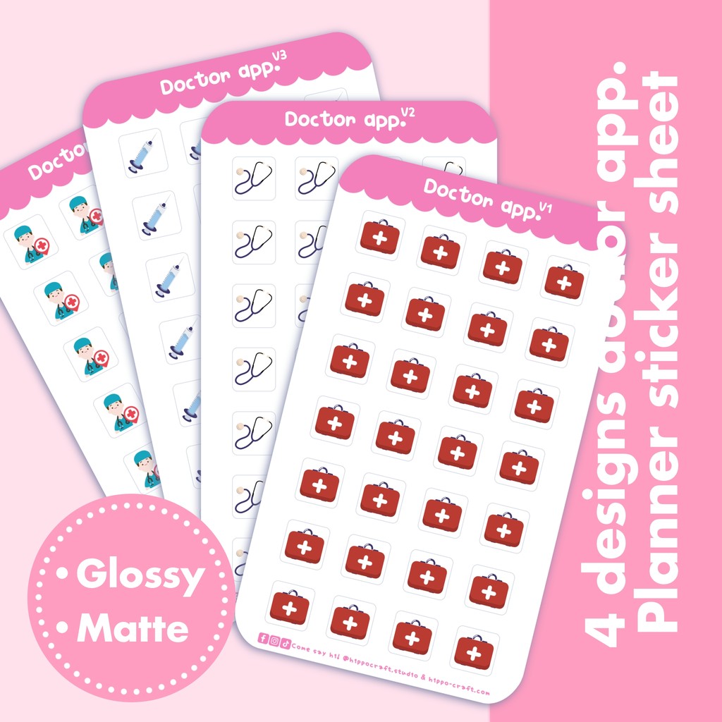 4 แบบ Doctor appointment | Planner sticker sheet นัดพบแพทย์ แพลนเนอร์ ...