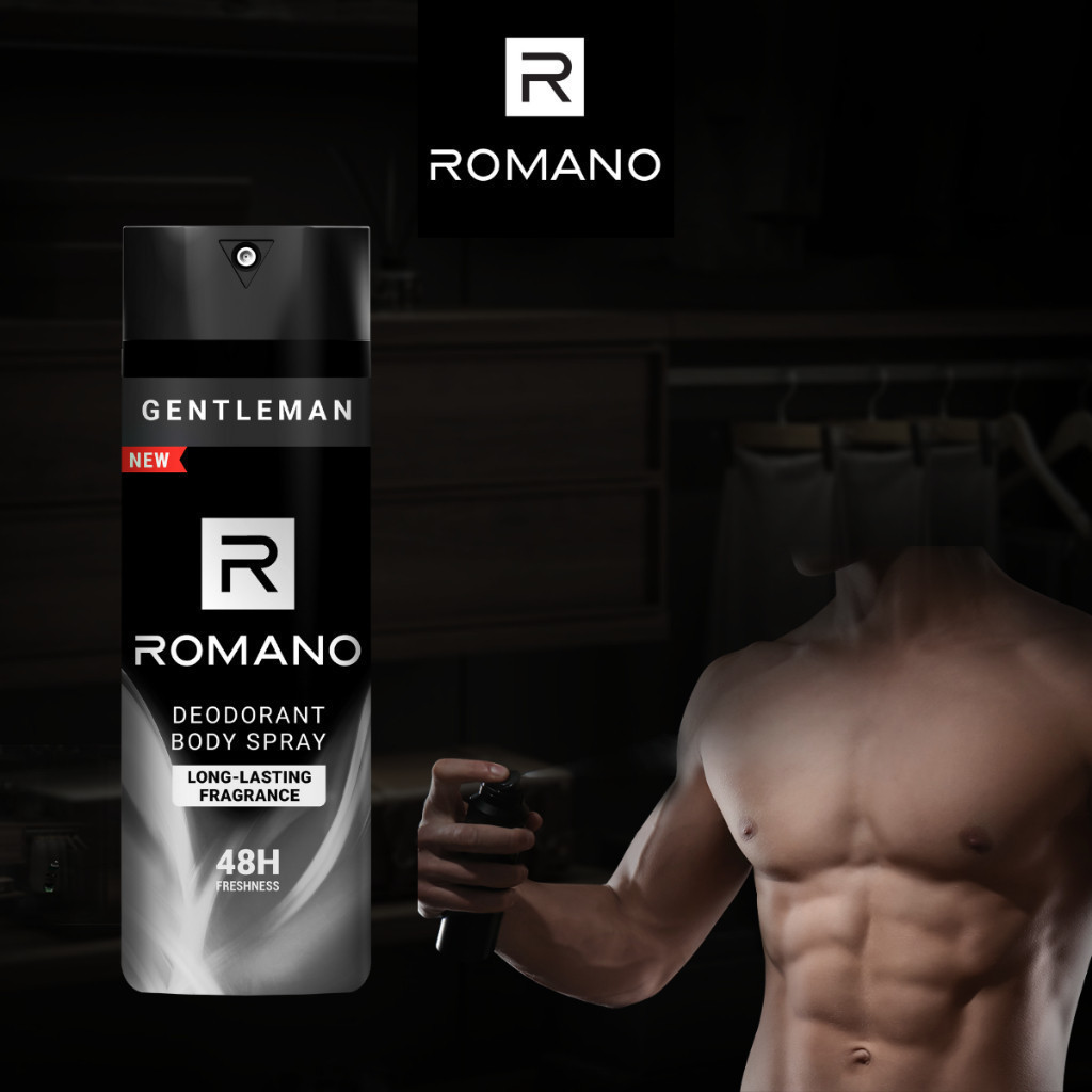 ROMANO BODY SPRAY GENTLEMAN 150ML โรมาโน่ บอดี้สเปรย์ เจนเทิลแมน 150 ...