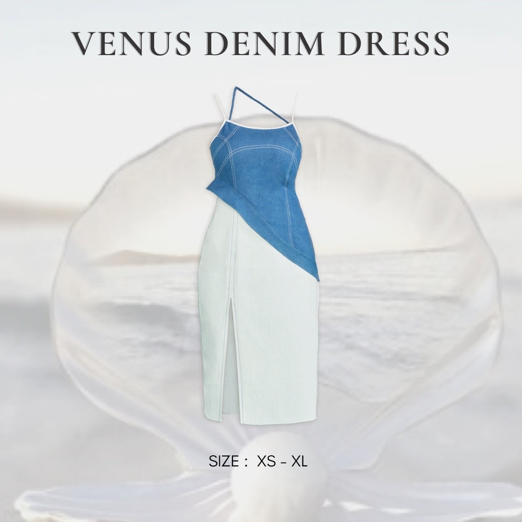 Merge Official - Venus Denim Dress (พร้อมส่ง) | Shopee Thailand