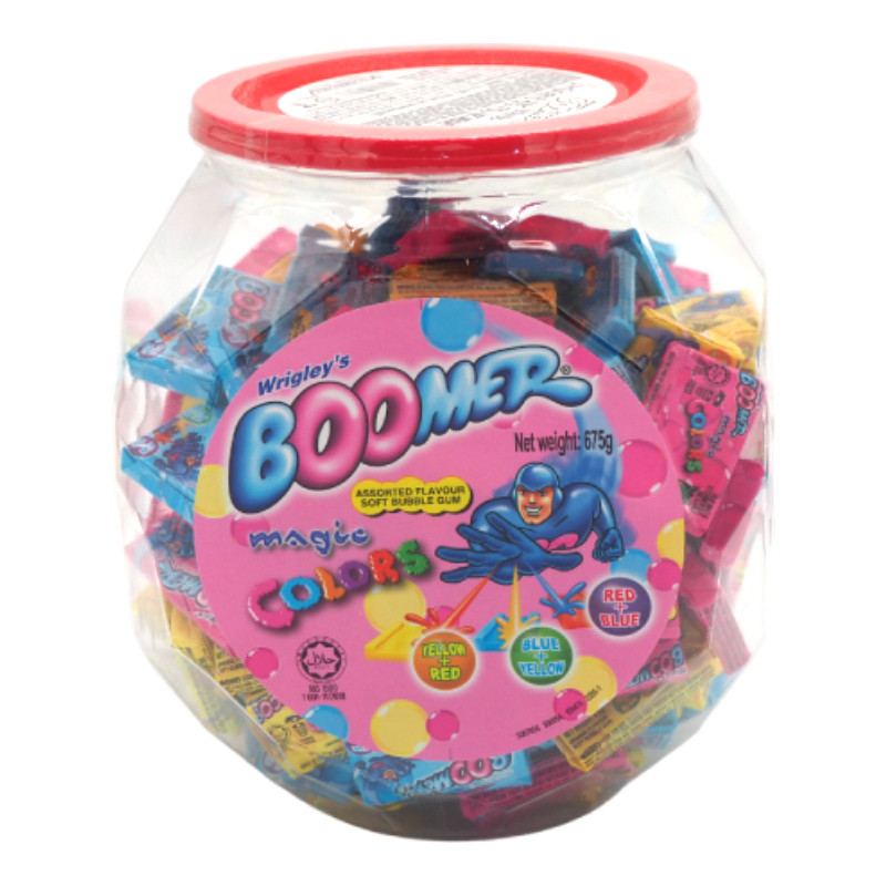 บูมเมอร์ เมจิก คัลเลอร์ หมากฝรั่ง บรรจุกระป๋อง 150 ชิ้น BOOMER Magic ...