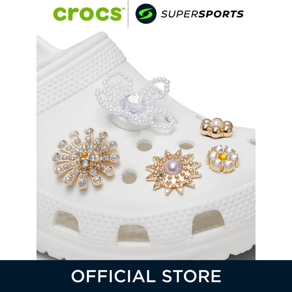 CROCS Jibbitz Elevated Flower Gem 5-Pack ตัวติดรองเท้า | Shopee Thailand
