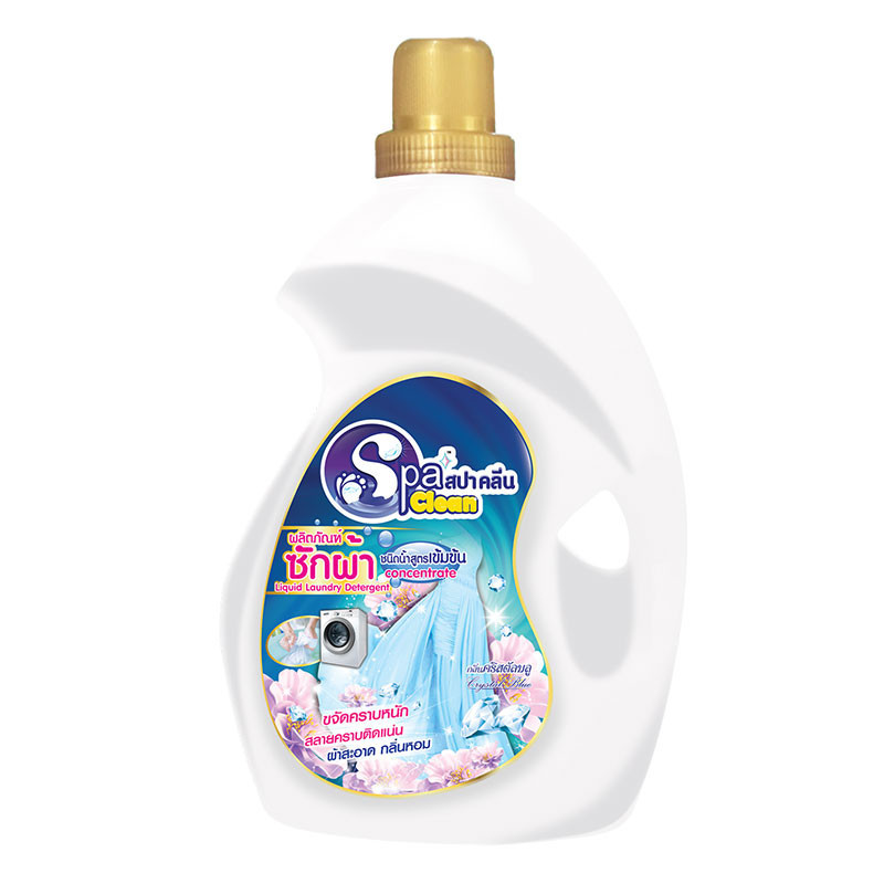 สปาคลีน น้ำยาซักผ้าสูตรเข้มข้น คริสตัล สีฟ้า 3.8 ล. SPACLEAN Concentrate Liquid Detergent ...