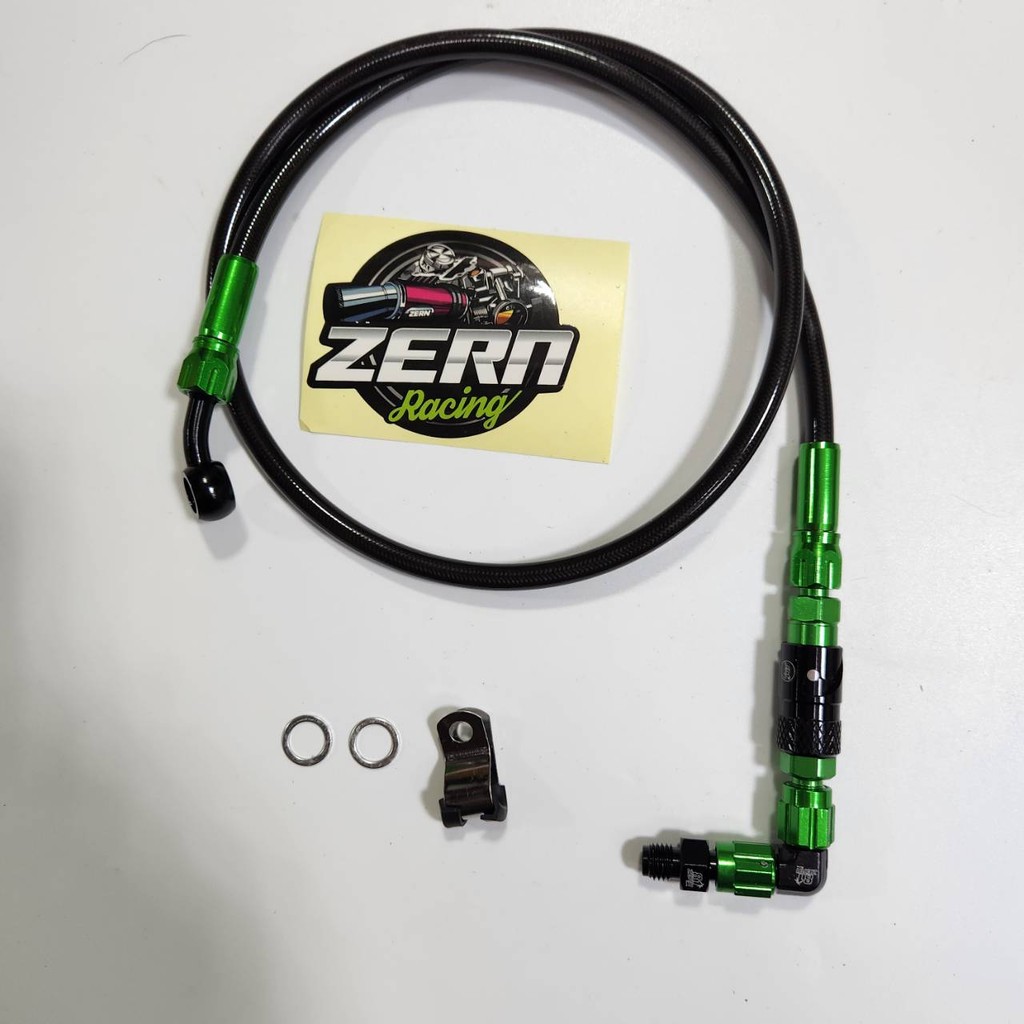 ZERN สายปลดวาล์ว ดิสเบรคหน้า สีเขียวตัดดำ หัวฟันเฟือง หัว90 ยาว36 ปลดวาล์วแท้ WAVE110i / WAVE125 ...