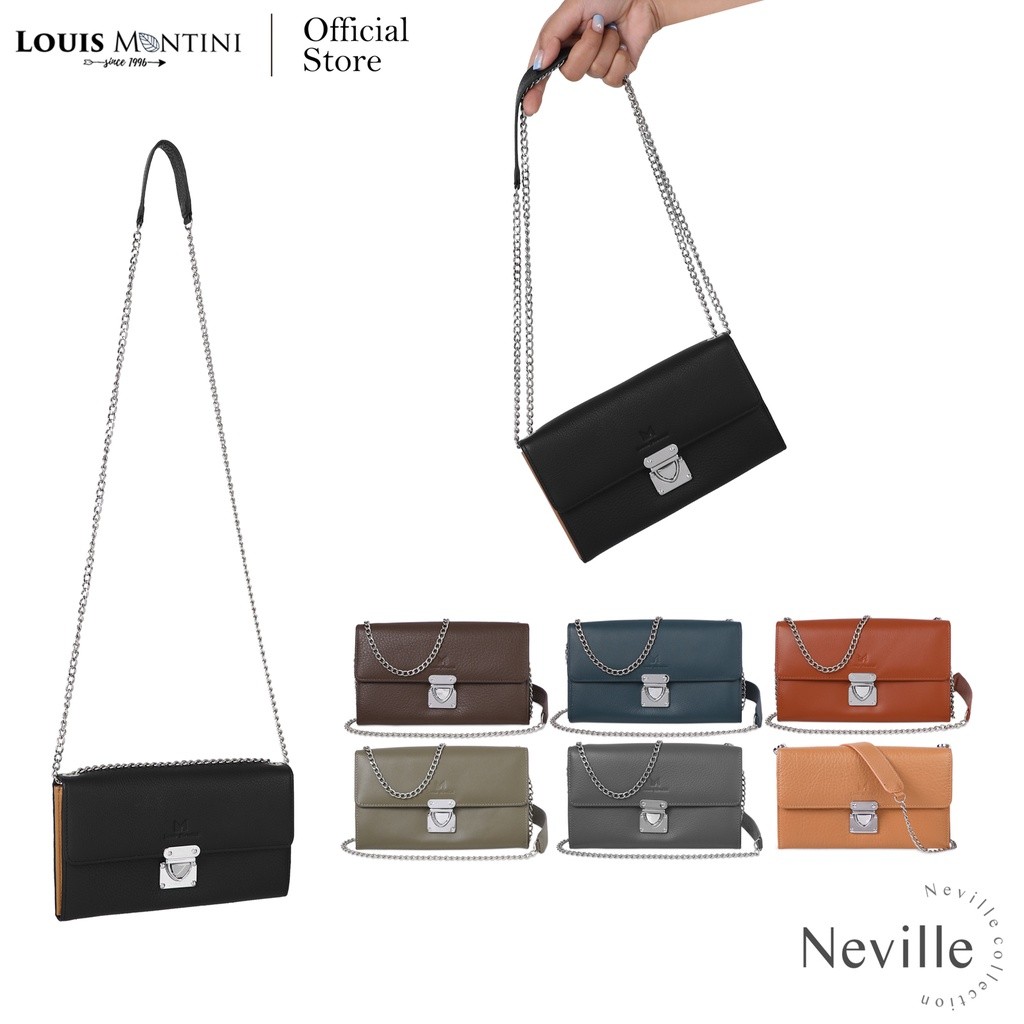 Louis Montini (Neville) กระเป๋าสะพายผู้หญิง กระเป๋าสตางค์ทรงคลัช Women ...
