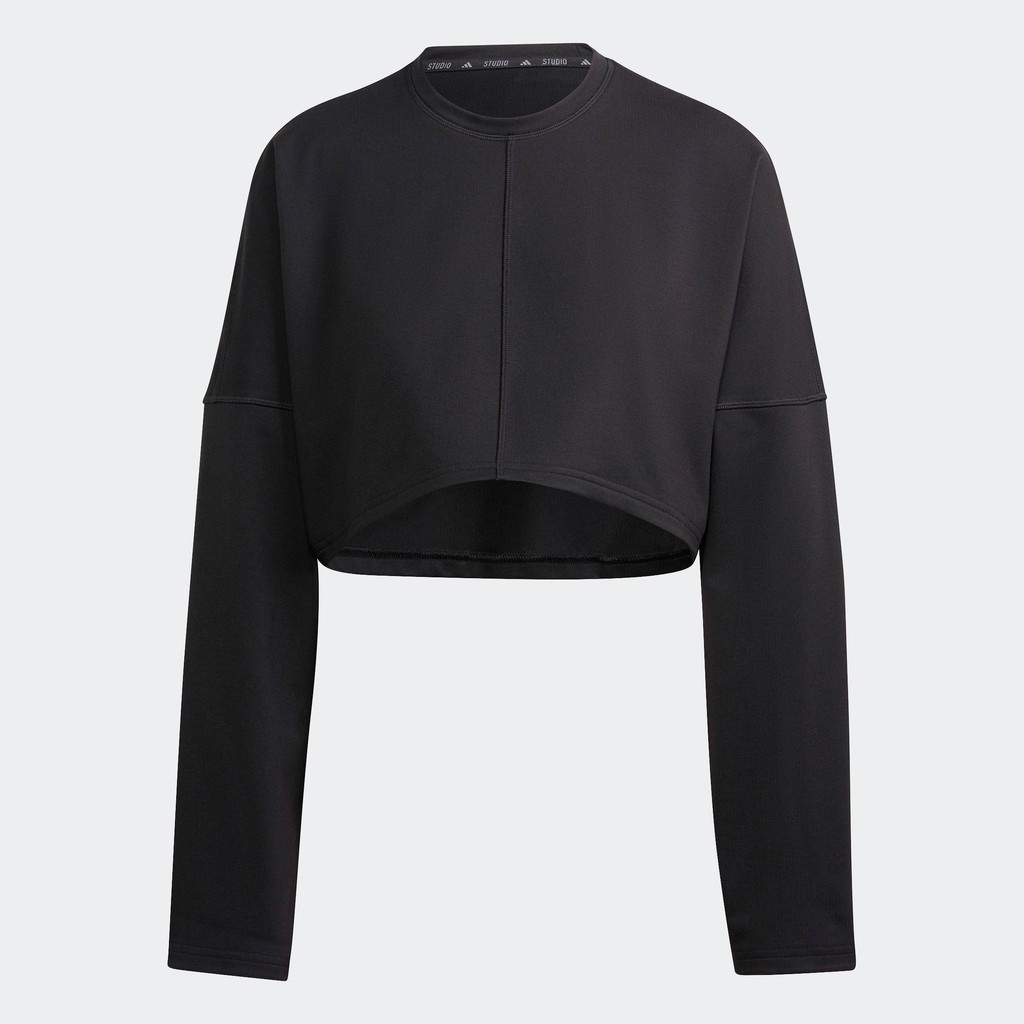 adidas เทรนนิง เสื้อวอร์มทรงครอป Yoga Studio ผู้หญิง สีดำ HS8121 ...
