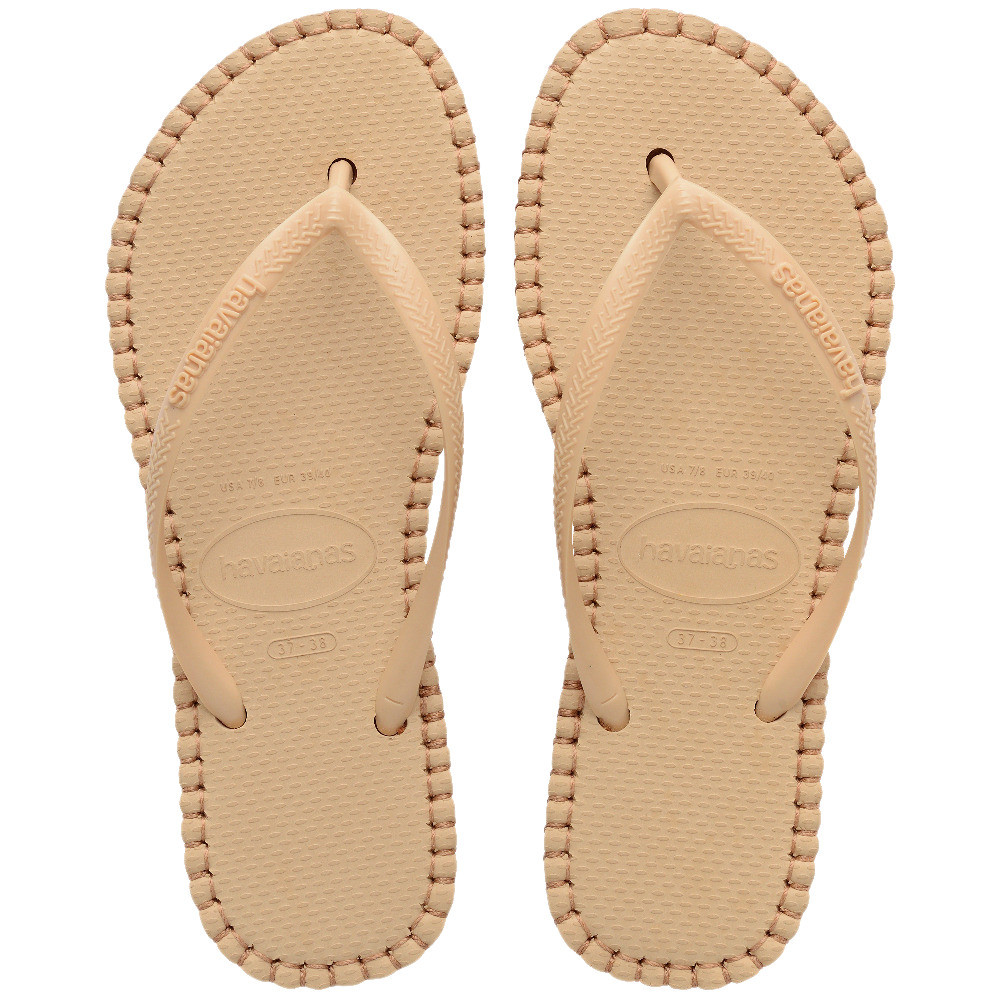 HAVAIANAS รองเท้าแตะผู้หญิง Slim Flatform Loop Flip Flops CREAM ...