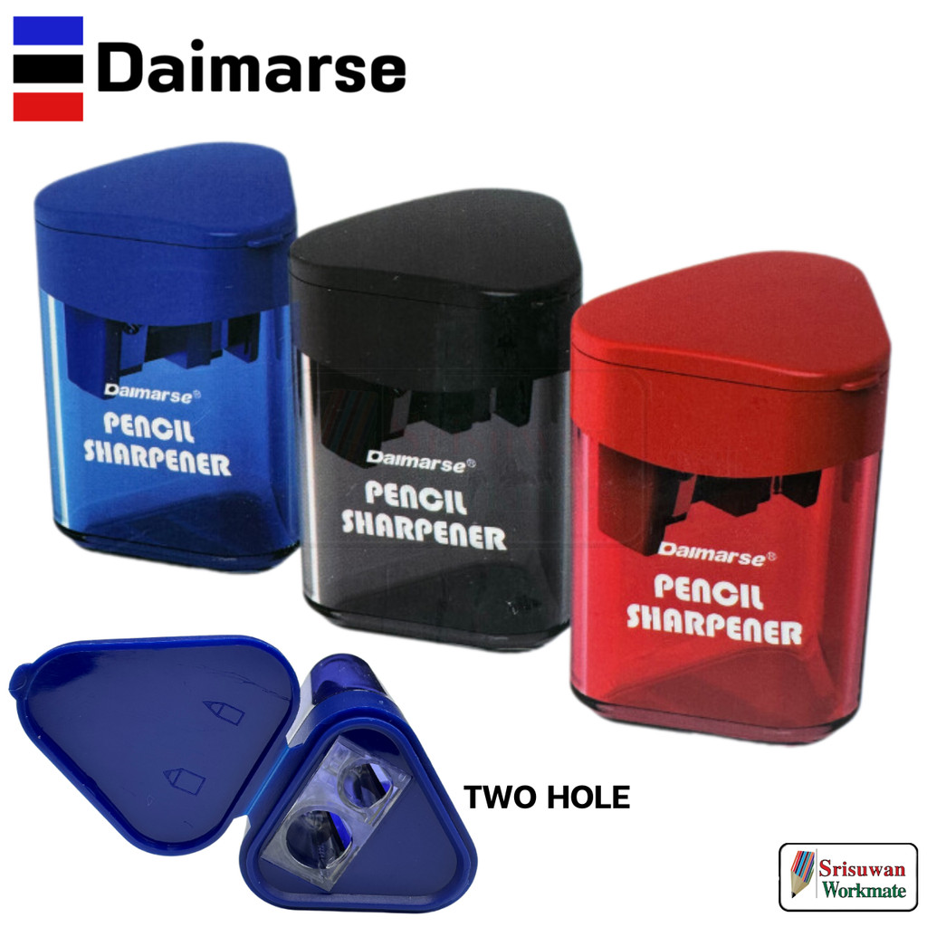 Daimarse DMS-821 คละสี 1 ชิ้น กบเหลาดินสอ 2 รู เหลาดินสอได้ทุกขนาด Twin ...