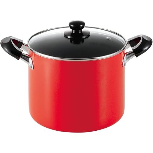 PEARL METAL Zundo Pot 21cm with Glass Lid For Gas Fire Only Fluorine ...