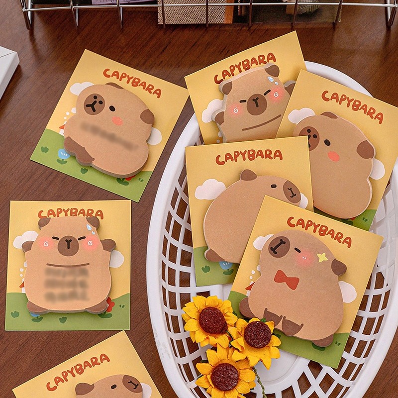 🎉sparkly🎉การ์ตูนน่ารัก Capybara Sticky Notes 30แผ่นบันทึกเครื่องเขียน ...