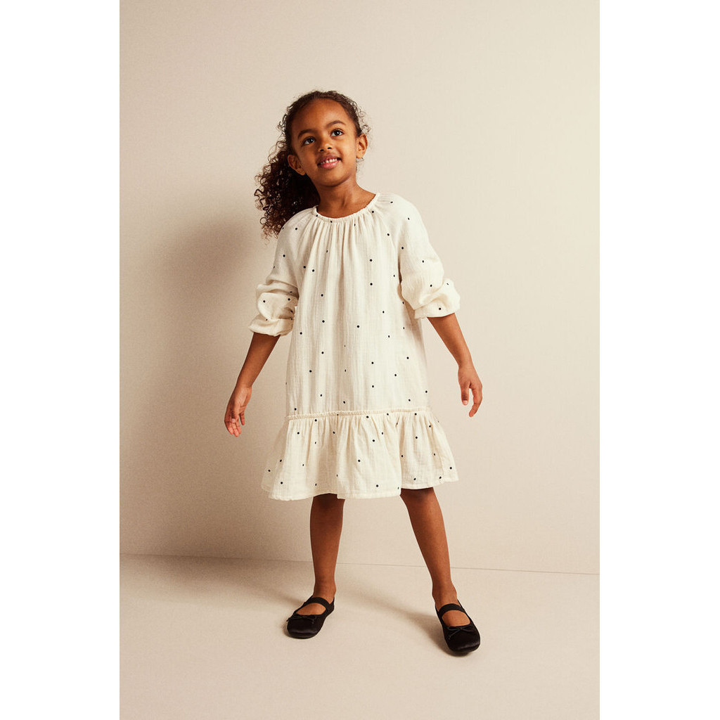 H&M Girl Patterned muslin dress 1208779_1 | Shopee Thailand