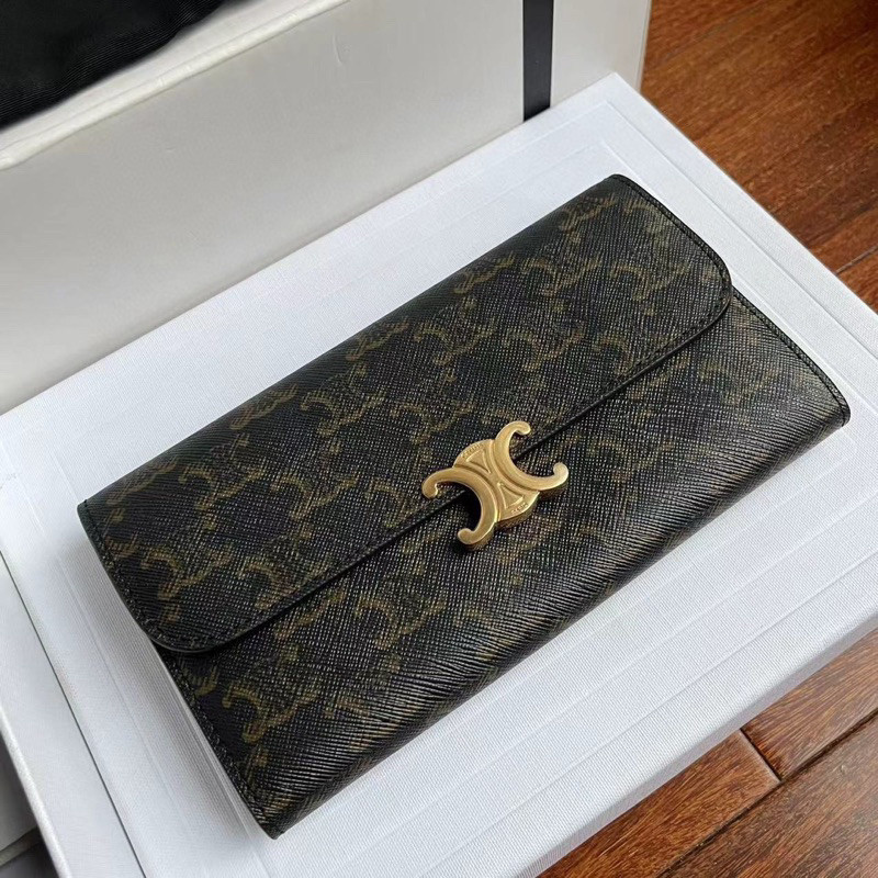 Pre order ราคา5000 Ce*line เซลีน Triomphe Long wallet กระเป๋าสตางค์ ...