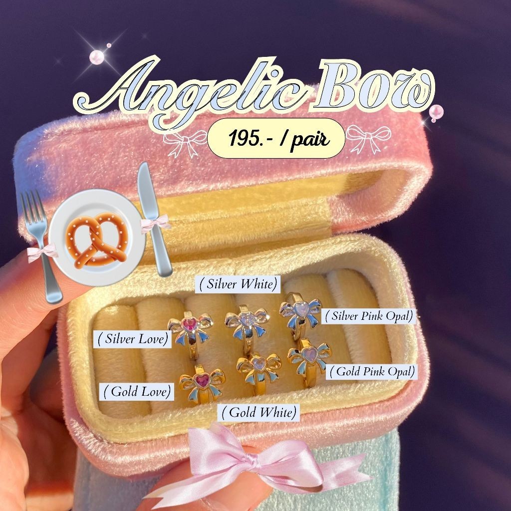 ต่างหู Angelic Bow hoop ต่างหูห่วงรูปโบว์ สวยละมุน ก้านเงินแท้ - The ...