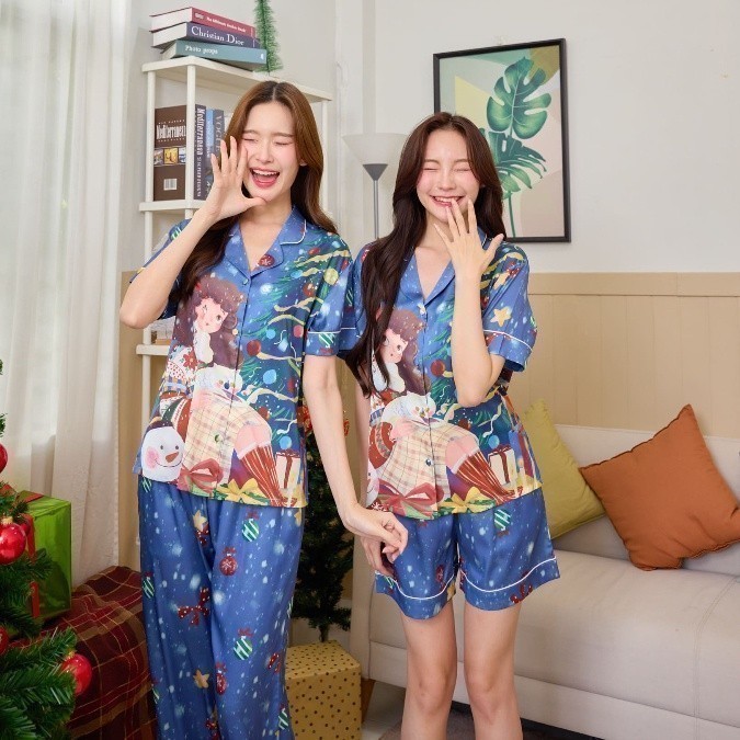 ชุดนอน Muslin Pajamas Silk Satin ( รุ่น Miss Jingle N2034 T2034 K2034 ...