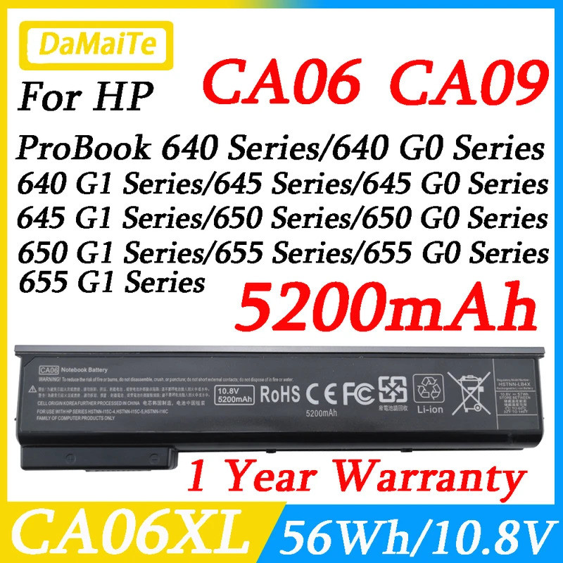 ใหม่ CA06XL LB4Y CA09แบตเตอรี่สำหรับ HP ProBook 640 645 650 655 G0 G1 ...