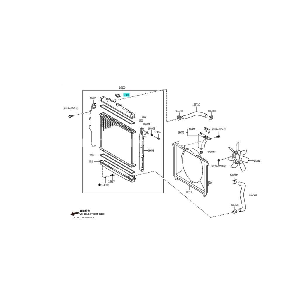 ฝาปิดหม้อน้ำ โตโยต้า CAP SUB-ASSY RADIATOR TOYOTA 16401-0C030 16-03 ...
