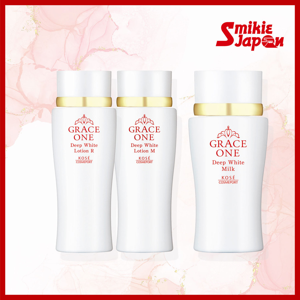 KOSE GRACE ONE Deep White Lotion M (Moist) และ R (Very Moist) 180ml และ Deep White Milk 130ml ...