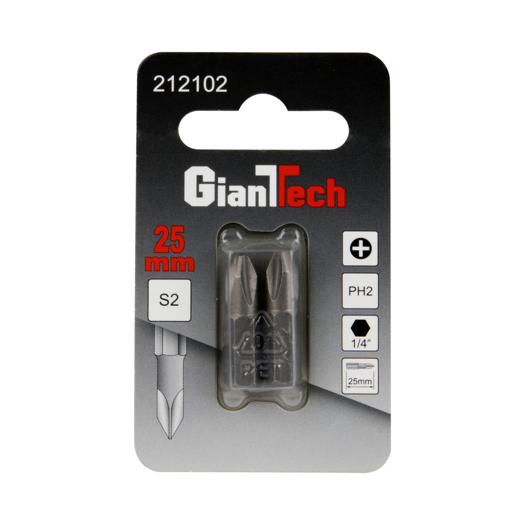GIANTTECH ดอกไขควงสี่แฉก รุ่น 212102 ขนาด PH2 x 25 มม. | Shopee Thailand