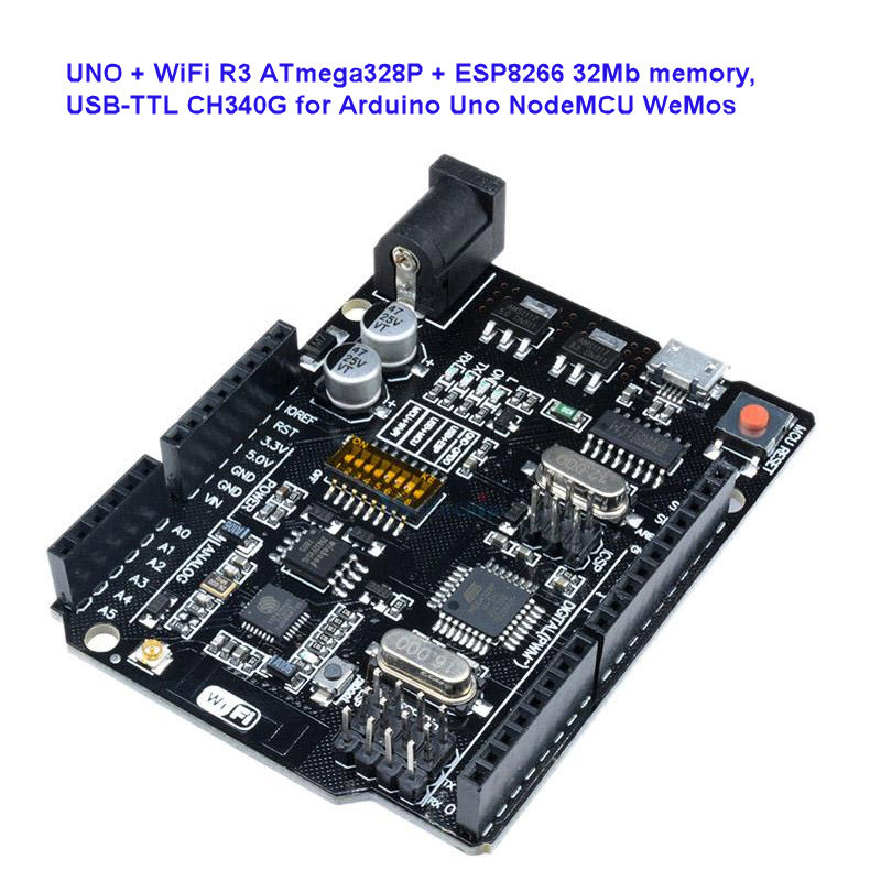 UNO+WiFi R3 ATmega328P+ESP8266 32Mb USB-TTL CH340G for Arduino Uno NodeMCU WeMos | Shopee Thailand