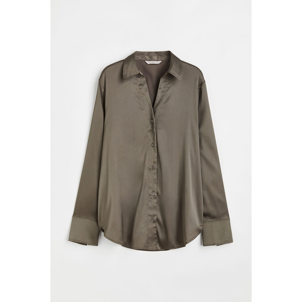 H&M V-neck blouse Women V-neck blouse 0939703_22 | Shopee Thailand