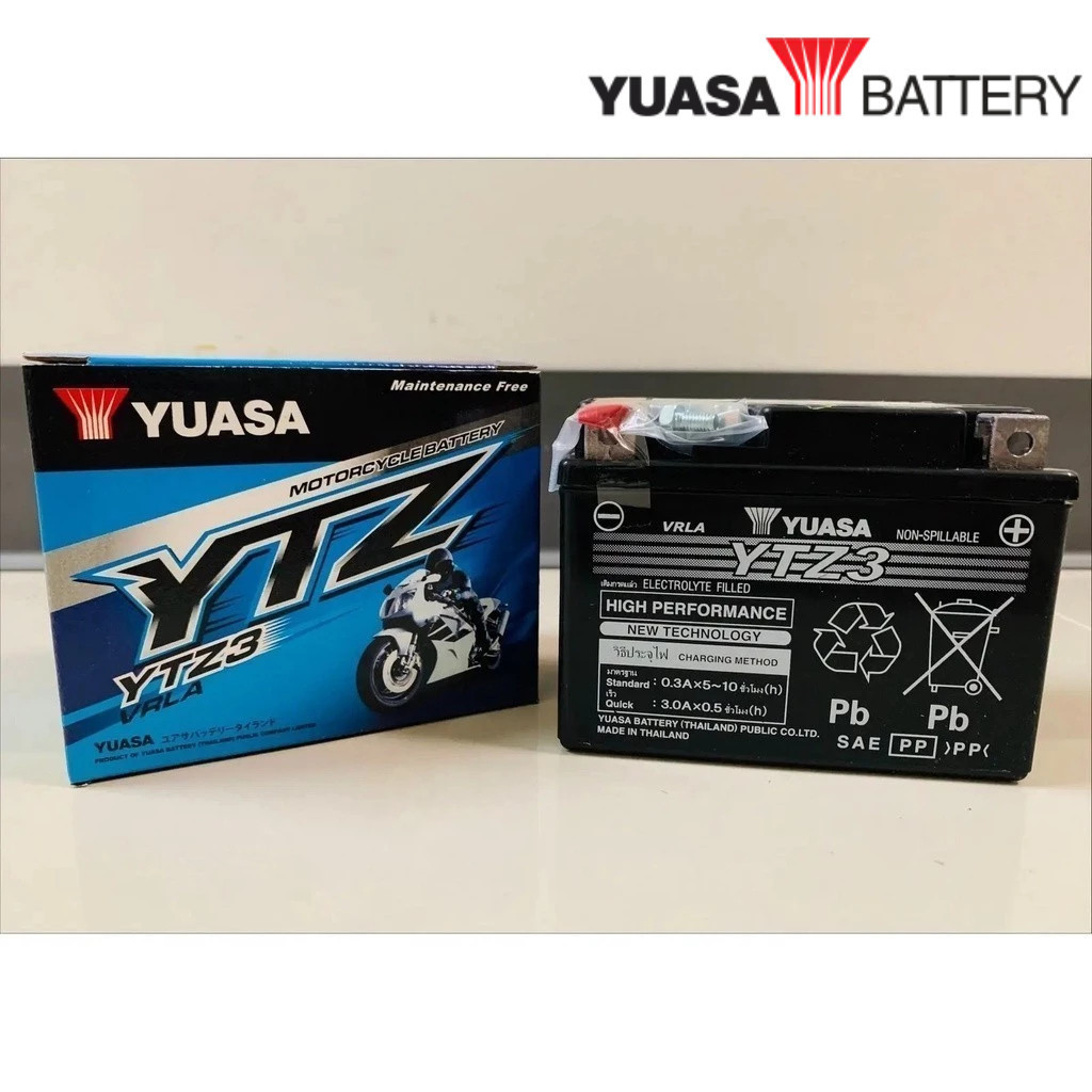 YUASA BATTERY ส่งฟรี! แบตเตอรี่มอเตอร์ไซค์ YUASA YTZ3 WAVE 100 / WAVE ...
