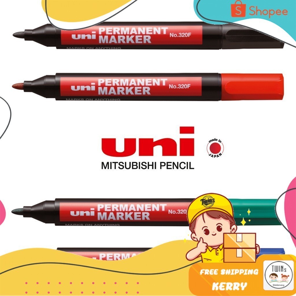 ปากกาเคมี Uni Permanent Marker รุ่น NO. 320F ปากกา ยูนิ มาร์คเกอร์ อเนก ...