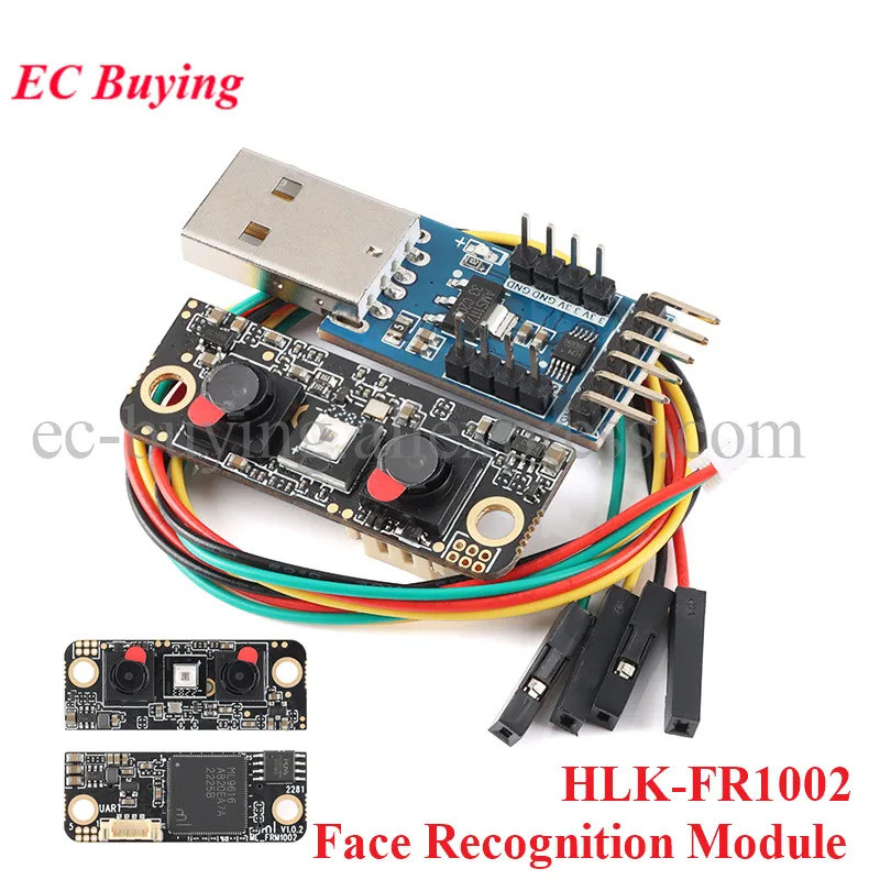 โมดูลการจดจำใบหน้า HLK-FR1002 FR1002 กล้องอินฟราเรด 3D IR การตรวจจับสด การสื่อสารแบบ UART ...