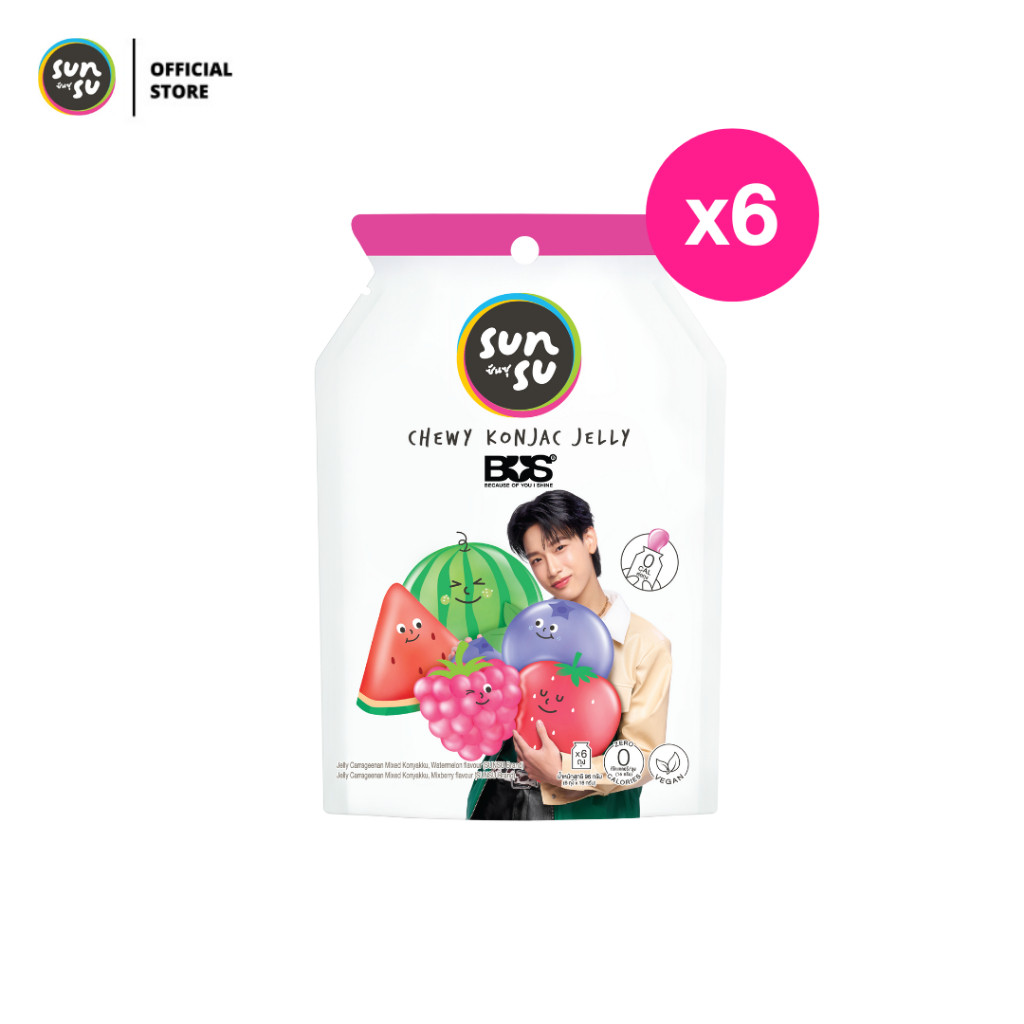 (แพ็ก 6) SUNSU เยลลี่ กลิ่นมิกซ์เบอร์รี่และแตงโม 6 ซอง | Shopee Thailand