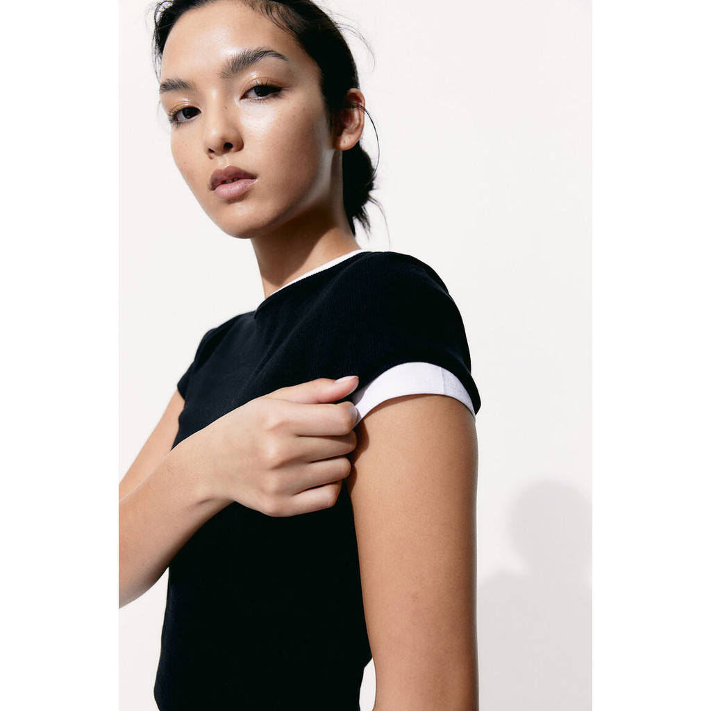 H&M Woman 2-pack T-shirts 1212805_2 | Shopee Thailand