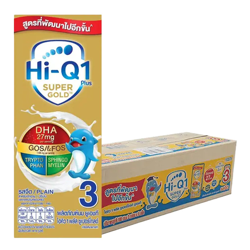 ไฮคิว 1 พลัส ซูเปอร์โกลด์ นมยูเอชที สูตร 3 รสจืด 180 มล. x 27 HI-Q Super Gold UHT 1+ 180 ml x 27 ...