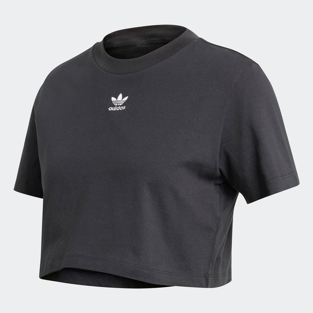 adidas Lifestyle Trefoil Essentials Cropped Tee Women Black GD4368 ...