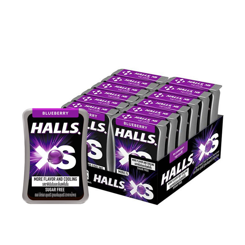 ฮอลล์ XS บลูเบอรี่ 21 ชิ้น x 12 HALLS Xs Blueberry 21 pcs x 12 | Shopee ...