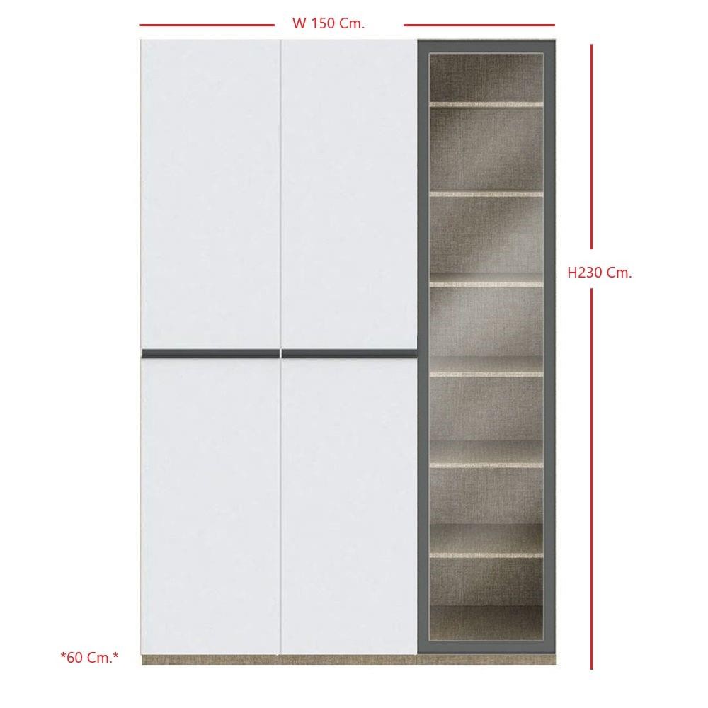 ตู้เสื้อผ้า 3 บานเปิด SB BUILT IN WARDROBE PLUS 59059544 150 ซม. สีขาว ...