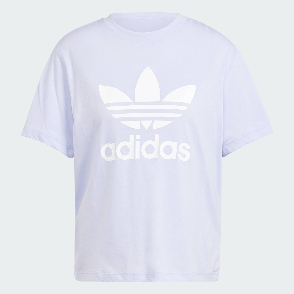 adidas ไลฟ์สไตล์ เสื้อยืดทรงบ็อกซี Adicolor Trefoil ผู้หญิง สีม่วง ...