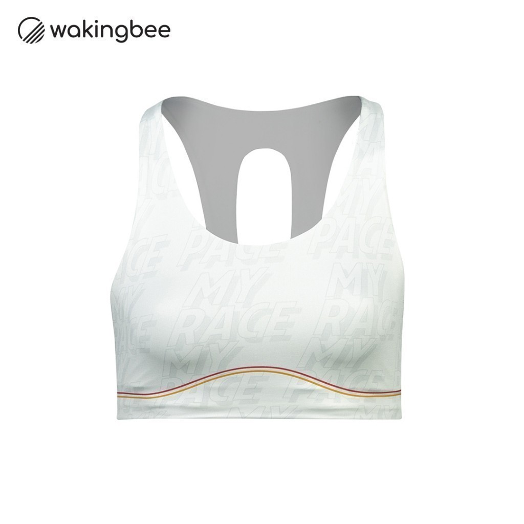 Wakingbee x Ari Race Bra (White) สปอร์ตบรา ซัพพอร์ตสูง กระชับพิเศษ สำหรับใส่วิ่ง ผ้ากันยูวี แห้ง ...