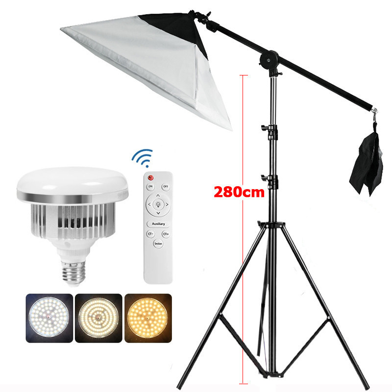 Photography 85W/300W LED Lighting 70cm Softbox with Boom Arm 280cm ...