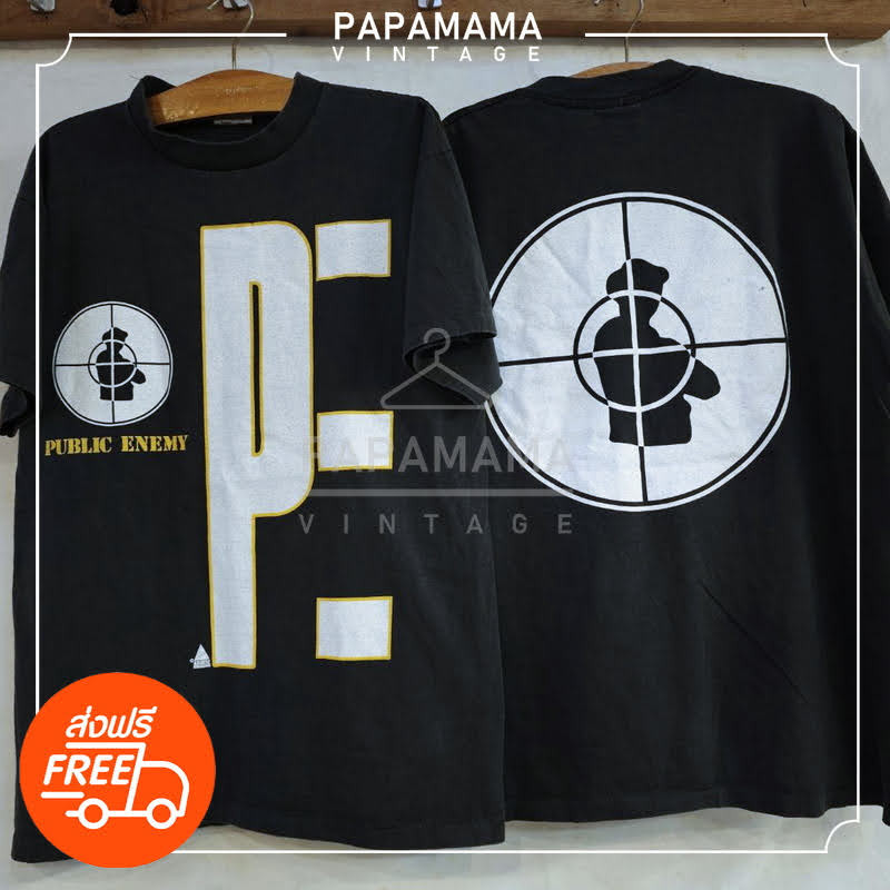 [ PUBLIC ENEMY ] Bio Washed tag USA เสื้อวินเทจ เสื้อทัวร์ วงร๊อค ...