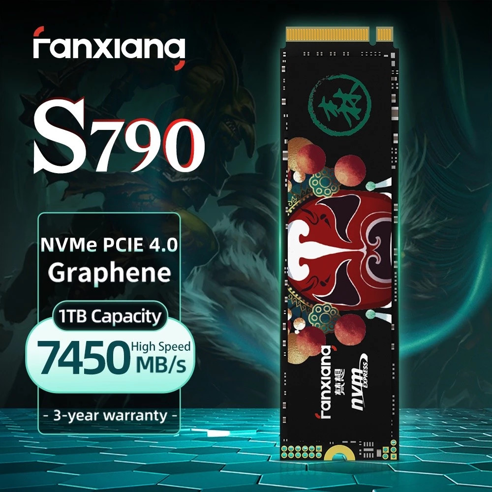 Fanxiang S790 M.2 SSD 1TB 2TB 4TB สูงสุด 7450MB/s SSD NVMe M2 SLC Cathe PCIe4.0 ภายใน Solid ...