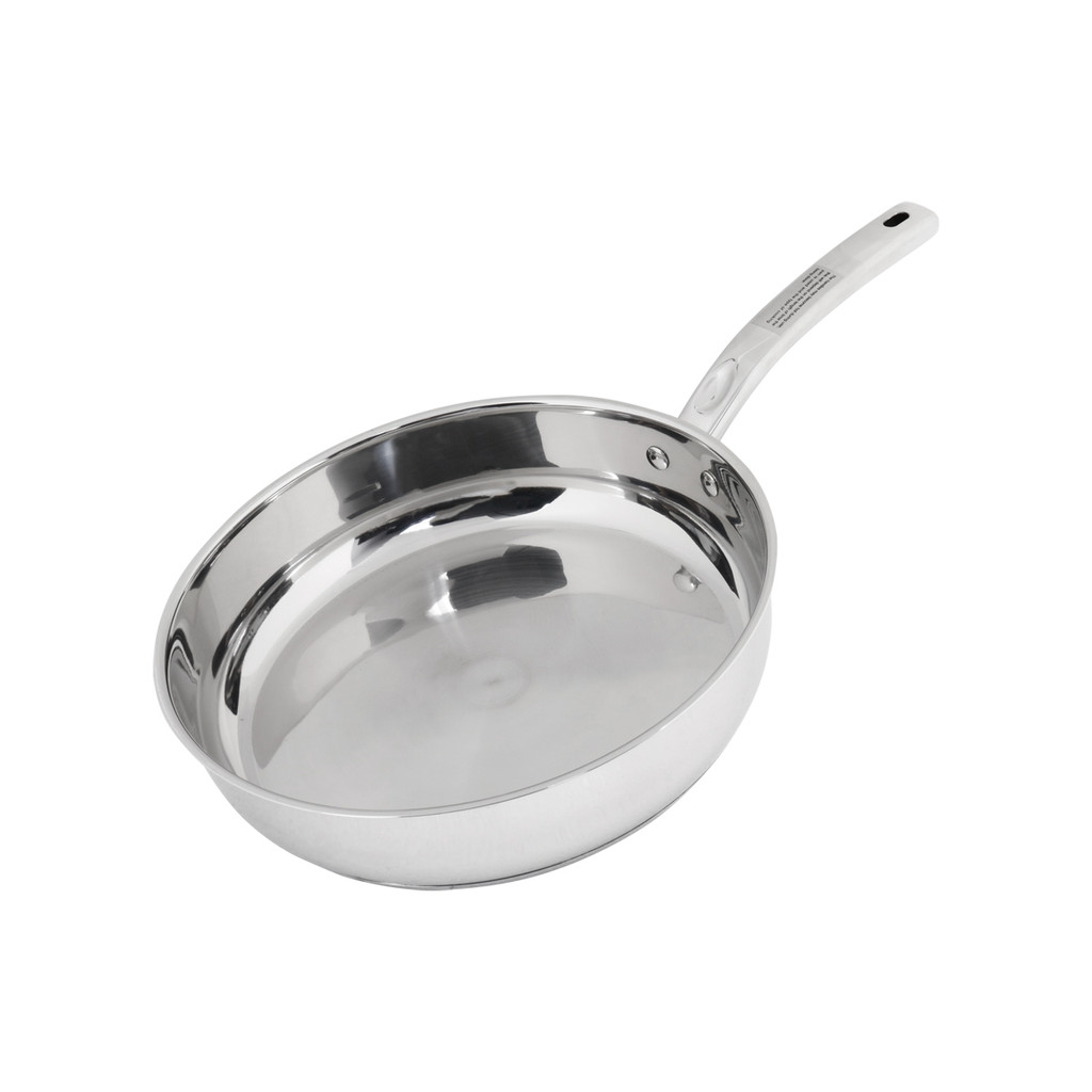 KASSA HOME กระทะด้ามสเตนเลสทรงตื้น รุ่น CC-0024 ขนาด 28 ซม. สีเงิน ...